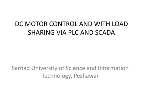 Speed Control Of Dc Motor Pptx