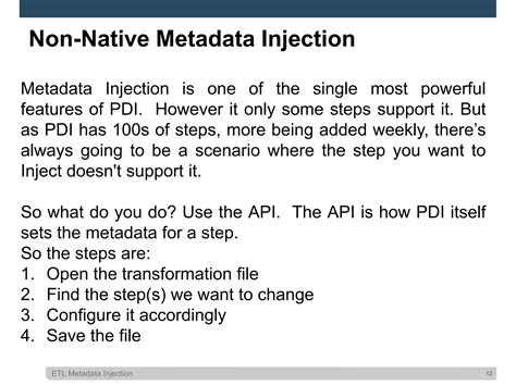 Etl Metadata Injection With Pentaho Data Integration Ppt