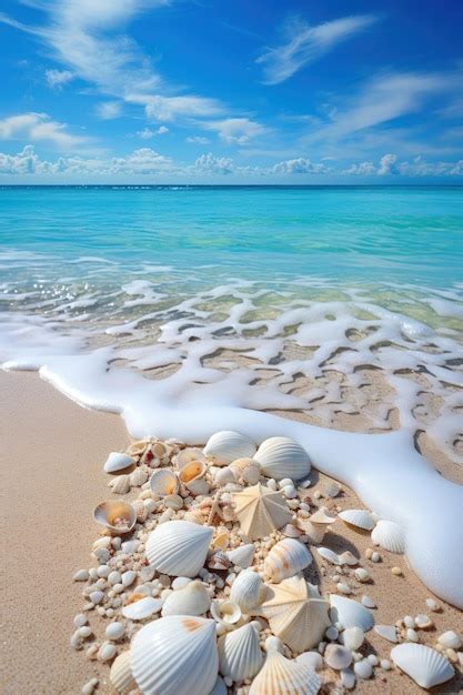 Premium Ai Image A Beach With Many Shells