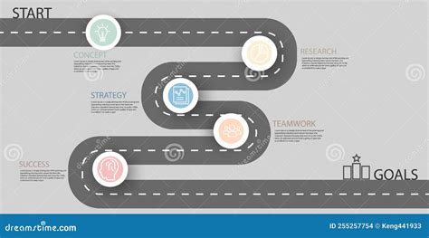 Infographic Roadmap Vector Template Process Concept Step For Strategy Or Education Learning