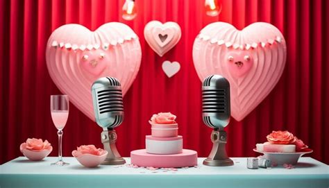 Premium Ai Image A Karaoke Setup With A Playlist Of Love Songs
