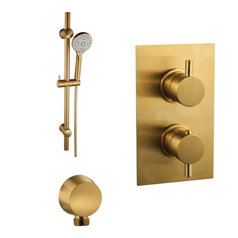Brushed Brass Concealed Valve With Slide Rail Cheeky Bathrooms