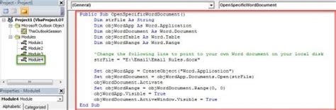 How To Quickly Open A Specific Word Document Or Excel Workbook In Outlook Via VBA