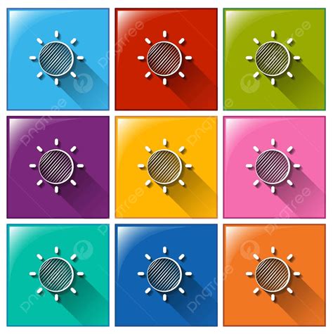 Weather Forecast Buttons Interface Artwork Coloured Vector Interface Artwork Coloured Png And