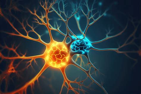 在大脑图的神经网络中的神经元信号图片 包图网企业站