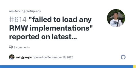 Failed To Load Any RMW Implementations Reported On Latest Windows