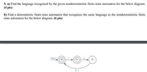 Solved 5 A Find The Language Recognized By The Given