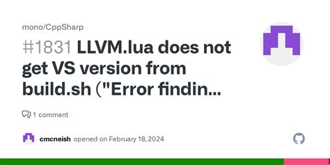 LLVM Lua Does Not Get VS Version From Build Sh Error Finding An LLVM