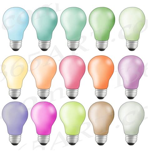 Light Bulb Clipart Light Bulb Clip Art Lightbulbs Bulbs Rainbow