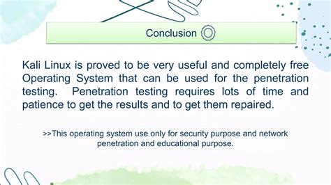 Kali Linux Operating System Presentationpptx