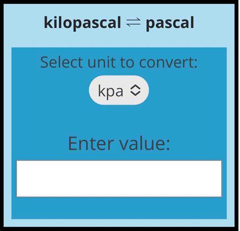 Kpa To Pa Pressure Conversion