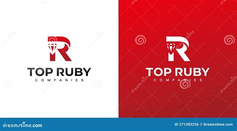 Ruby Logo Design With R Initials Is Modern And Luxurious Stock Vector Illustration Of