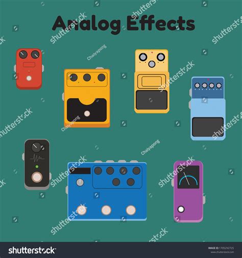 Analog Effects Guitar Set Vector Stock Vector Royalty Free 1705292725