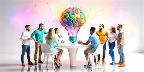 3d Ai Driven Creative Brainstorming Concept Candid Shot Of Innovation Teamwork Aigenerated Idea