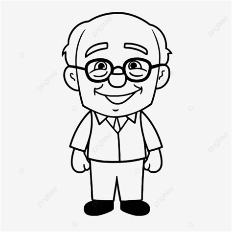 Dibujo Animado De Anciano Simple