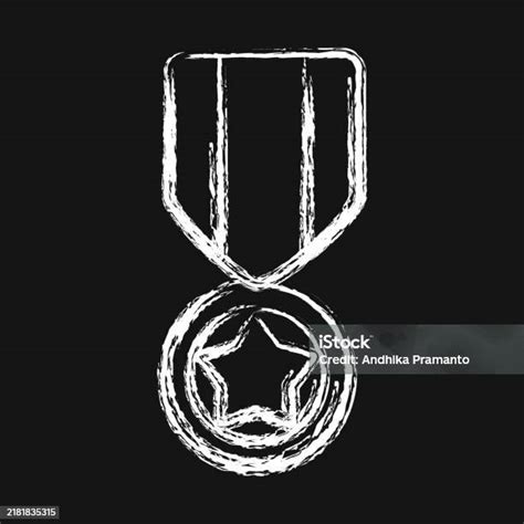 아이콘 메달 군사 요소 분필 스타일의 아이콘입니다 인쇄물 포스터 로고 인포그래픽 등에 적합합니다 Championship에 대한 스톡 벡터 아트 및 기타 이미지 Istock