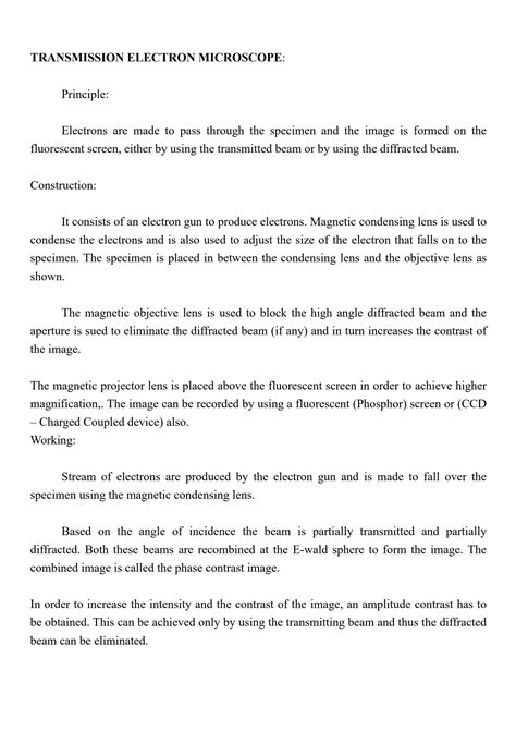 Solution Quantum Physics Transmission Electron Microscope Principle Construction Working