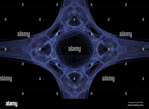 Digital Fractal Render Exquisite Dynamic Flowing Blue Lines Of Energy Showing Rotational