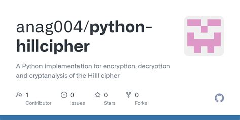 Github Anag Python Hillcipher A Python Implementation For