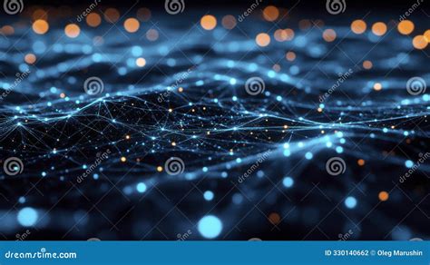 An Abstract Representation Of A Cybersecurity Network Glowing Nodes And Lines In A Dark Digital