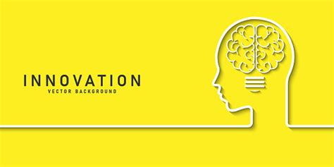 창의적 사고 아이디어 두뇌 혁신 개념 밝은 아이디어와 전구 램프 창의적인 아이디어 브레인 스토밍 및 상상력 개발의 개념 비즈니스 개념 벡터 일러스트 레이 션 개념에 대한