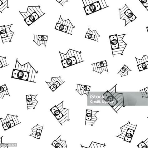 페소 지폐의 하락 그래프 원활한 패턴 흰색 배경의 아이콘 가계에 대한 스톡 벡터 아트 및 기타 이미지 가계 감소 개념 Istock