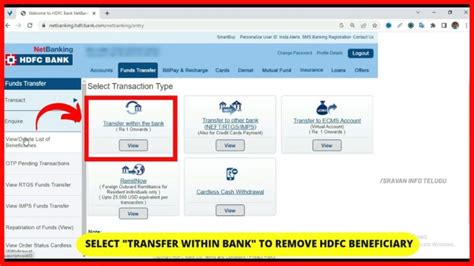 HDFC How To Remove Beneficiary In HDFC Net Banking SR Academy India