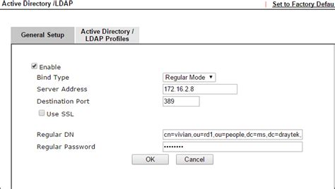 Authenticate Remote Dial In Vpn Clients With Adldap Server Draytek
