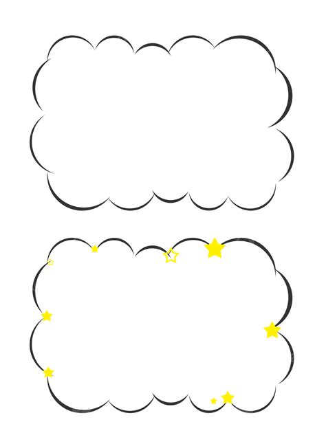 Simple Cartoon Geometric Comic Vector Graphic Border Text Box Decoration Stroke Flat Cute Png