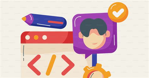 사람이 있는 웹 페이지의 플랫 아이콘 벡터 Unsplash의 기술 이미지