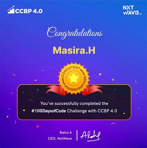 Masira Hidayath On Linkedin Nxtwave Nxtwaveteam Ccbp 100daysofcodechallenge