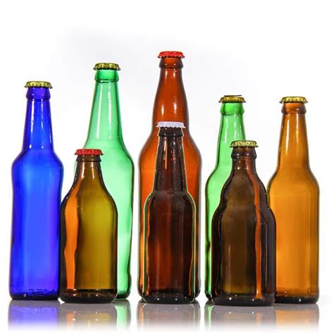 330ml Custom Amber Blue Green Glass Beer Bottles With Crown Cap Creative Package