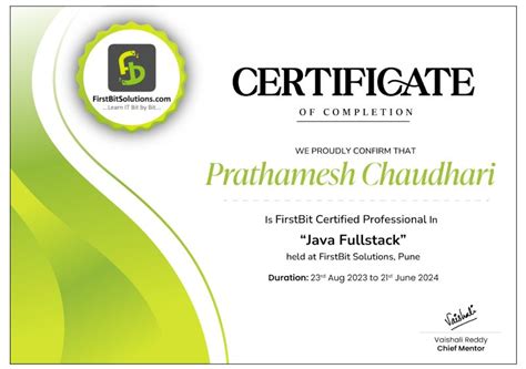 Prathamesh Chaudhari On Linkedin Java Fullstackdevelopment Certification Programming