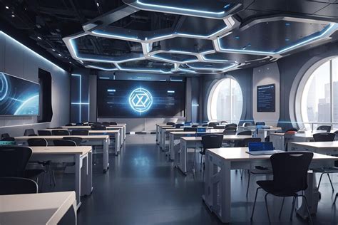 Premium Ai Image Blockchain Credentials Securing Academic Achievements In Futuristic Classrooms