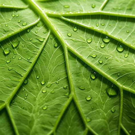 Vibrant Close Up Image Of Daffodil Leaf In Organic Contours Stock