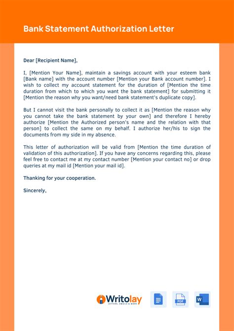 Cant Miss Takeaways Of Tips About Sample Authorization Letter For Bank Statement Career