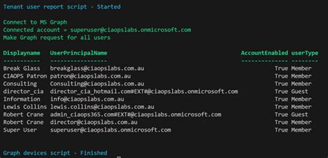 Script To Report Tenant Users Ciaops
