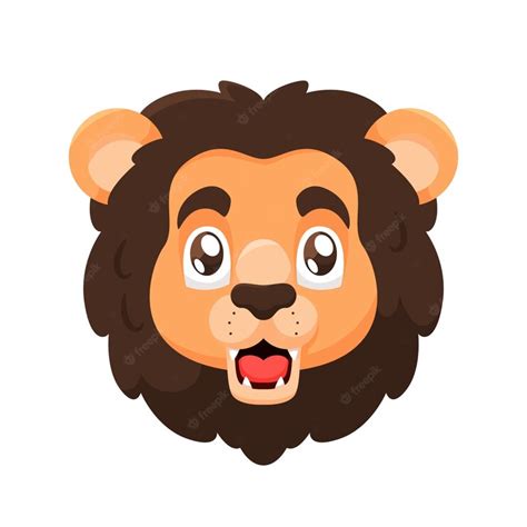 손으로 그린 만화 사자 얼굴 그림 무료 벡터