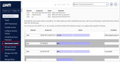 How To Use Host Access Control In Whm