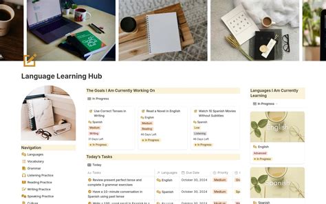 Language Learning Hub Template By Creative Koala Notion Marketplace