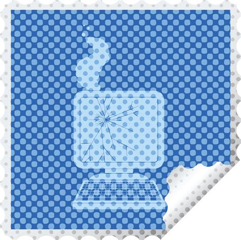 Broken Computer Graphic Square Peeling Sticker 45204716 Png