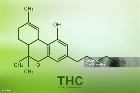 Thc 또는 테트라하이드로칸 나비놀 분자 구조 화학 포뮬러 Thc에 대한 스톡 벡터 아트 및 기타 이미지 Thc 개념 과학 Istock