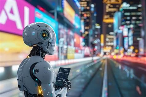 robot analyzing data with ai interface representing the use of artificial intelligence in