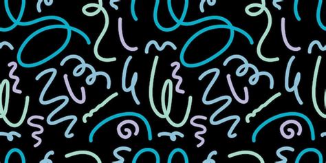 Premium Vector Fun Line Doodle Abstract Squiggle Style Handdrawn Seamless Pattern Isolated On