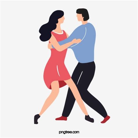 만화 창조적 인 남성과 여성의 볼룸 댄스 그림 일러스트 빨간 볼룸 댄스 댄스 Png 일러스트 및 Psd 이미지 무료