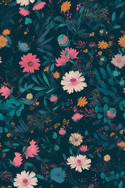 Premium Ai Image Aesthetic Floral Patterned Background