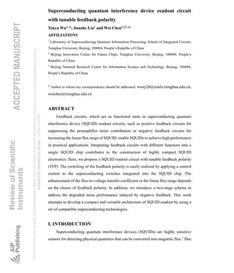 Pdf Superconducting Quantum Interference Device Readout Circuit With Tunable Feedback Polarity
