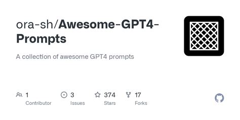GitHub Ora Sh Awesome GPT4 Prompts A Collection Of Awesome GPT4 Prompts