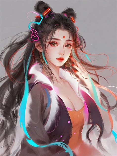 Ai绘画｜赛博朋克风女孩山人杂兴 站酷zcool