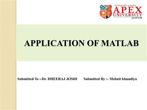 Application Of Matlab Pptpptx
